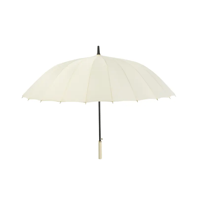 Stylish 27-Inch Big Size Straight Umbrella with 24 Ribs and Leather Ha ...