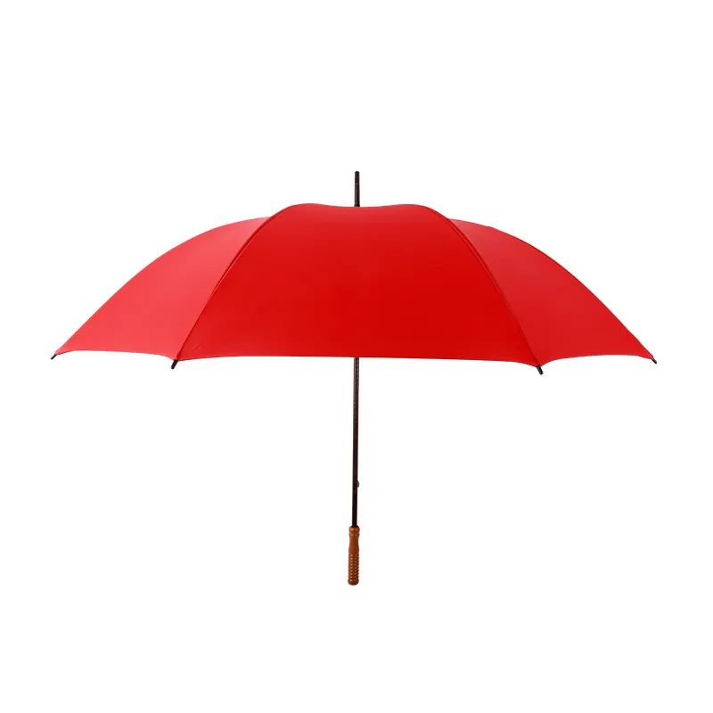 Extra Large 30-Inch Windproof Golf Umbrella with Wooden Handle-Red ...