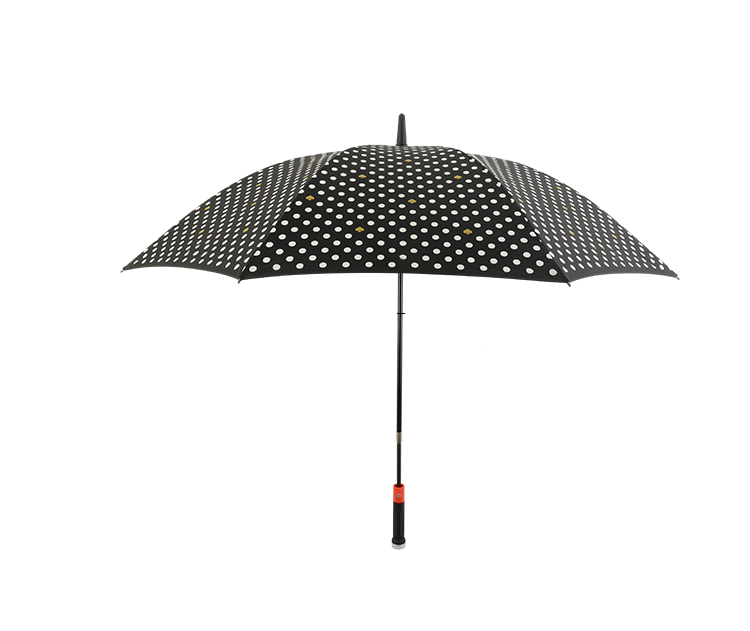 LED Handle Automatic Open/Close Straight Umbrella, Black Dotted – Beach ...